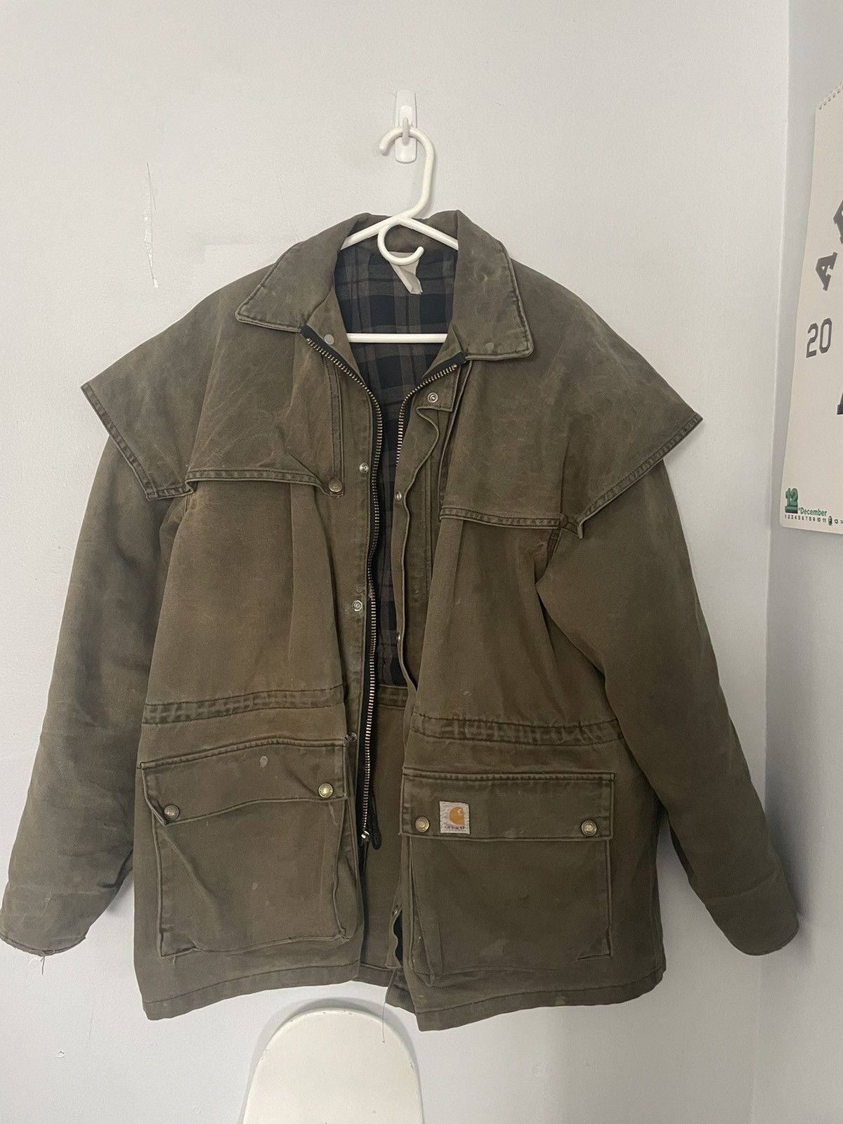 Carhartt × Vintage Sandstone duck cape Vintage Utility jacket | Grailed