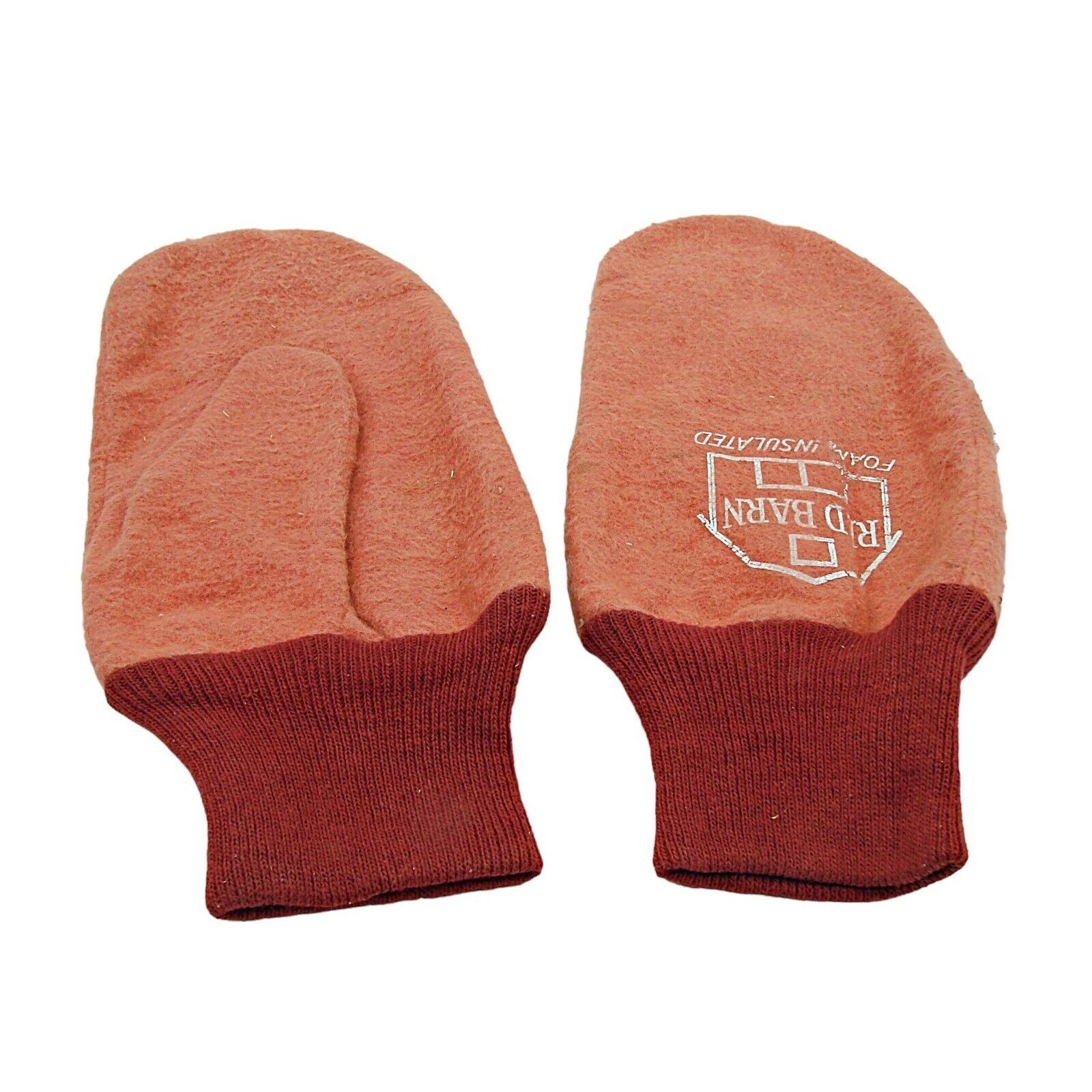 Vintage Red Barn Foam Insulated Wrist Mittens Promo Advertising Give ...