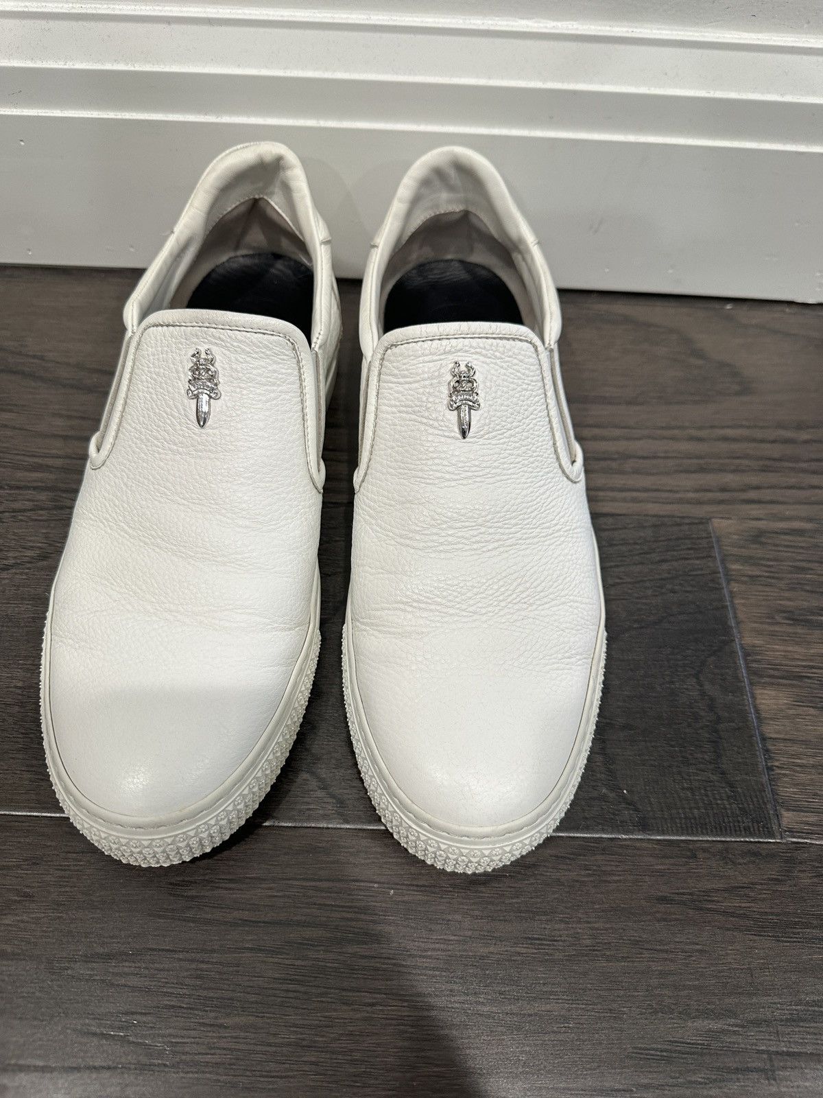 Chrome Hearts Chrome Hearts Slip On Leather Sneaker White | Grailed