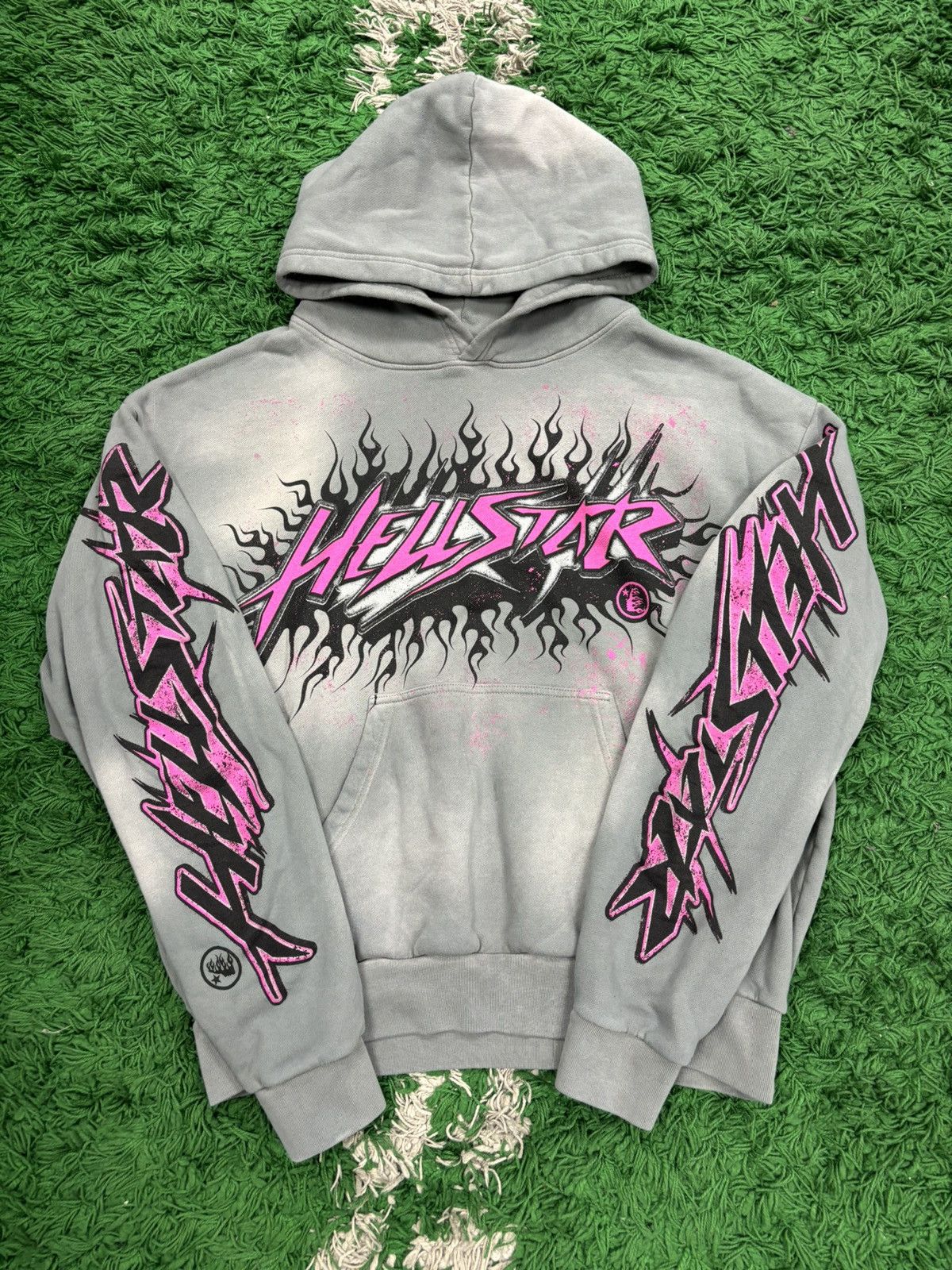 HELLSTAR Hellstar hoodie grey pink future large | Grailed