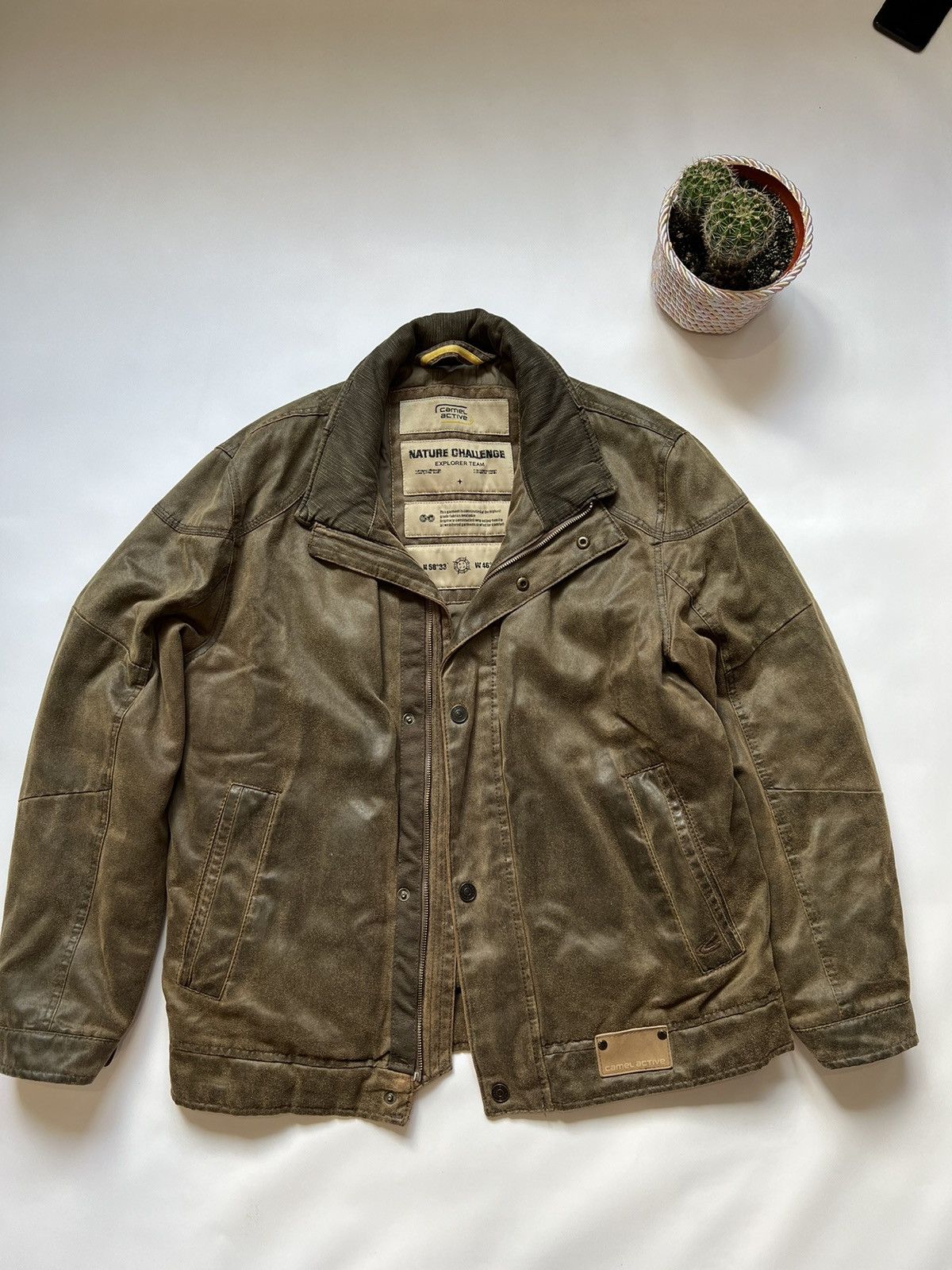 Camel Active × Leather Jacket × Vintage Vintage 90’s Brown Leather ...