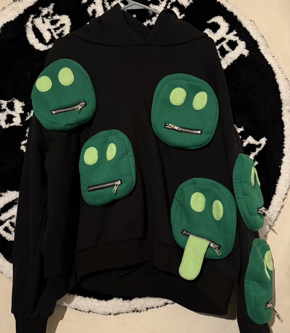 Other Syckli multi-faced black/green hoodie | Grailed