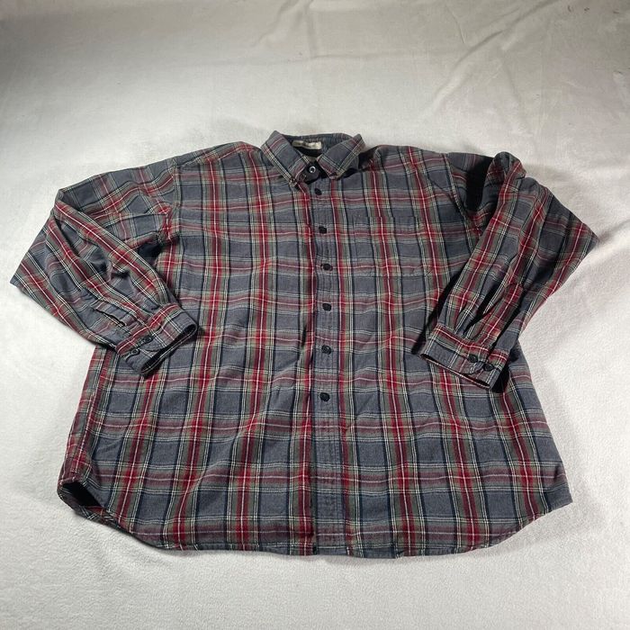 Vintage Vintage LL Bean Mens Extra Large Red Plaid Flannel Western ...