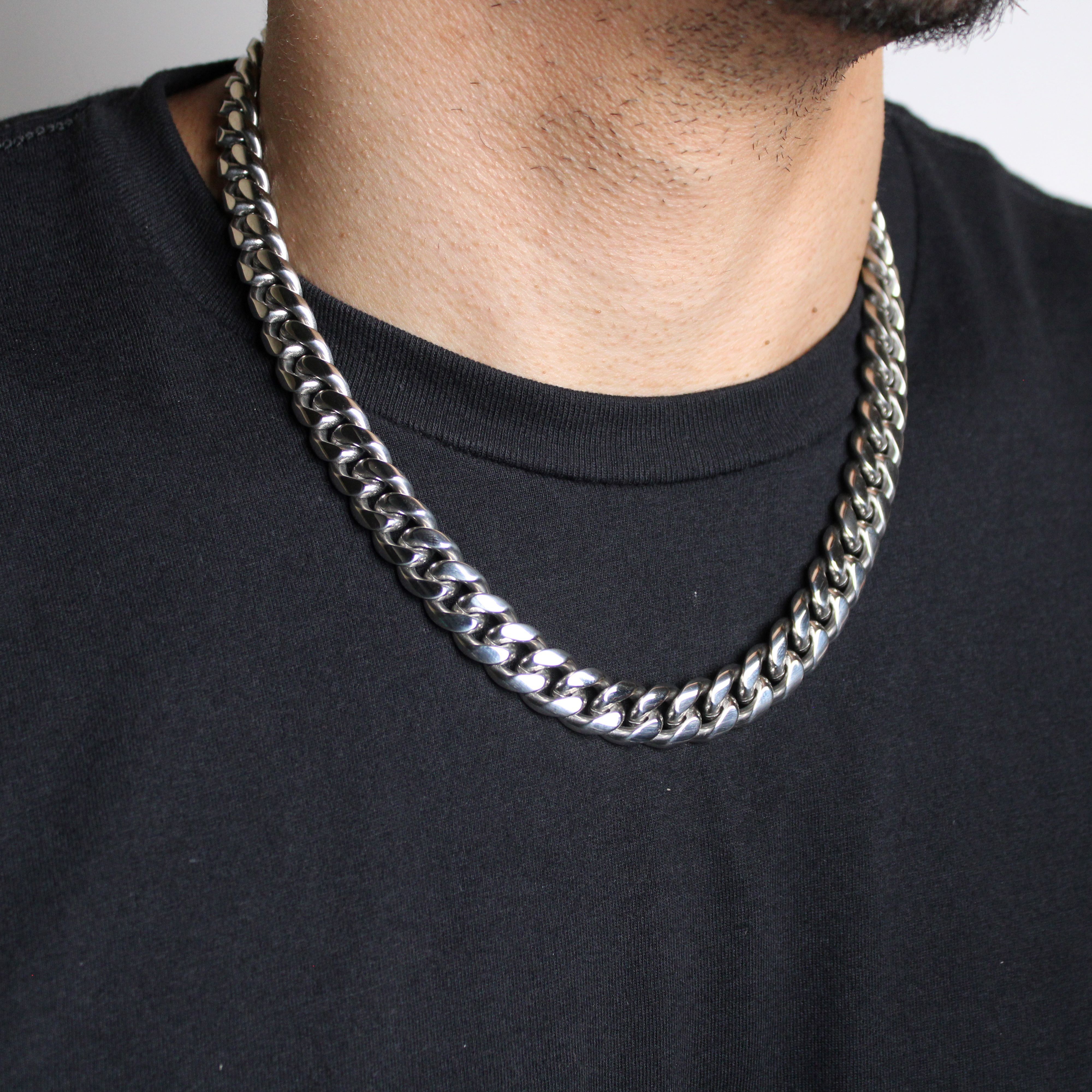 Jewelry Silver 12mm Cuban Link Chain Necklace 18" 20" | Grailed
