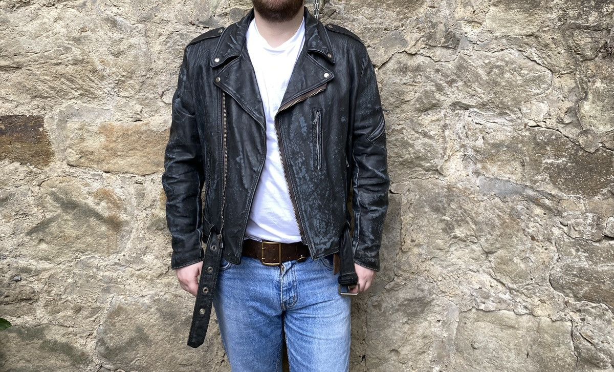 Leather Jacket × Rare × Vintage Very Rare Vintage True Punk Distressed ...