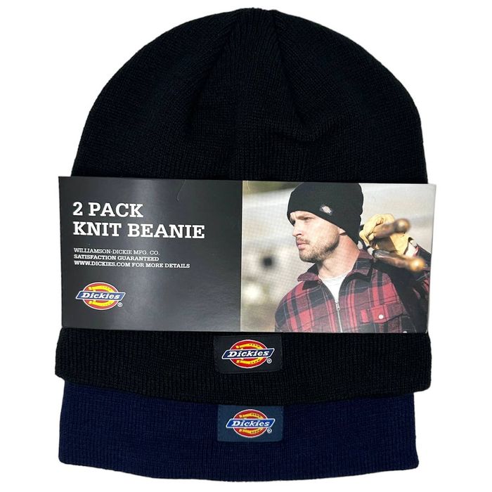 Dickies Dickies Men's 2 Pack Skull Knit Beanies in Black & Navy | Grailed