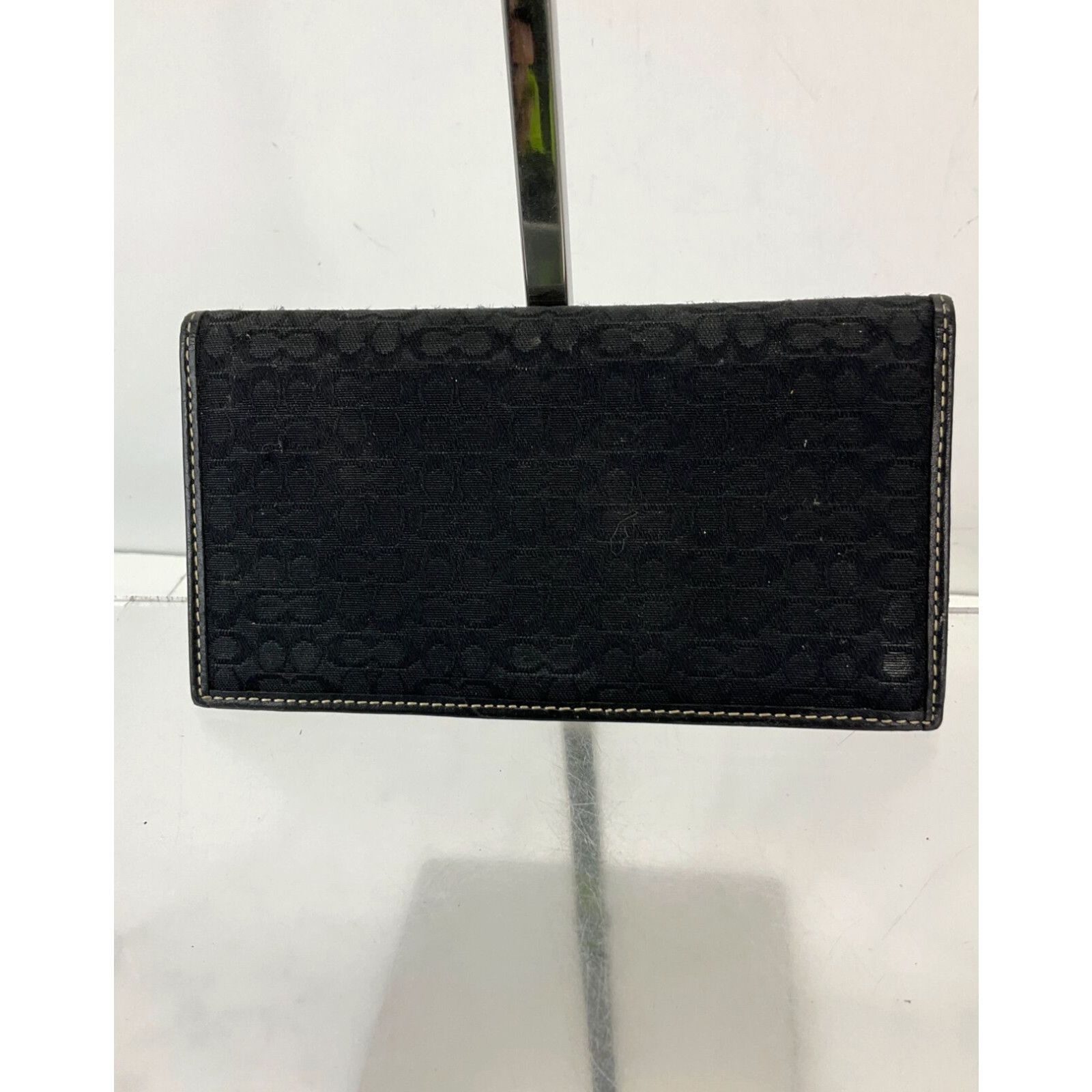 Coach Coach Black Signature Jacquard & Leather Checkbook Cover | Grailed