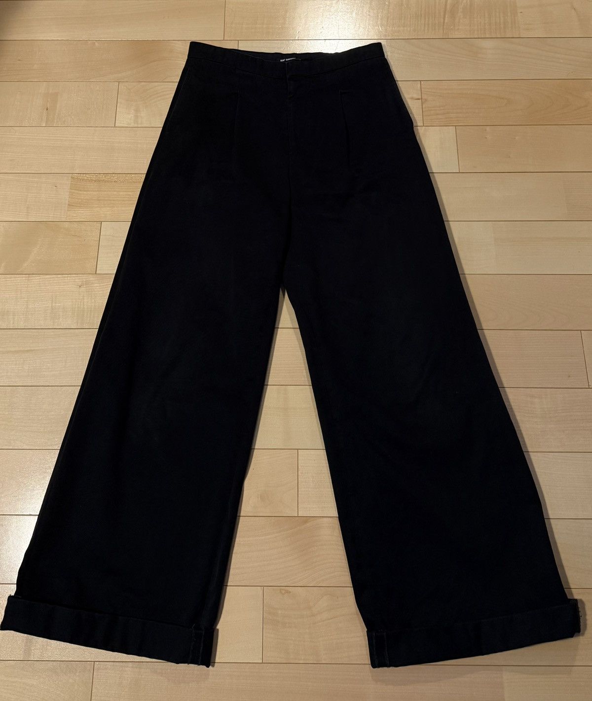 Raf Simons Raf Simons super rare archive wide leg cotton chino trousers ...