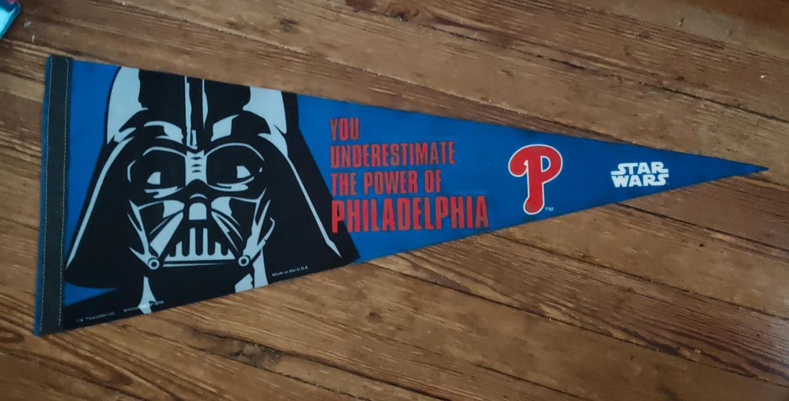 Designer Philadelphia Phillies Star wars Darth Vader pennant 12x30 ...