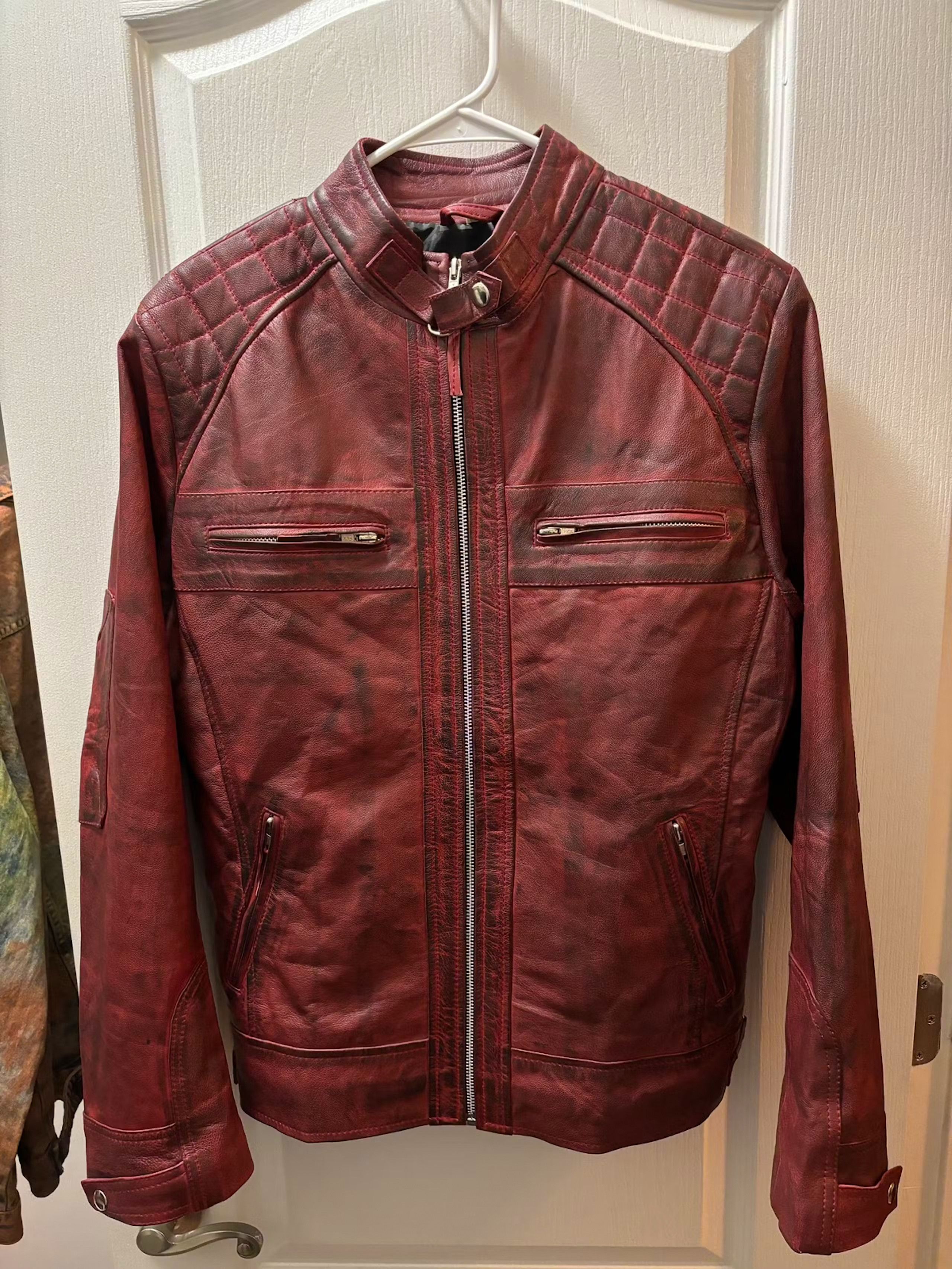 Streetwear Leather Racing Jacket Cafe Racer Jacket Motorcycle Biker ...