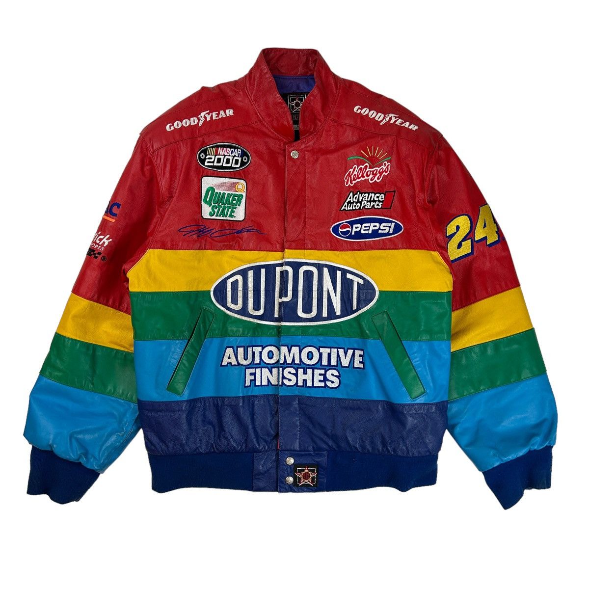 Vintage Jeff Gordon x JH Design Dupont Leather Racing Jacket | Grailed