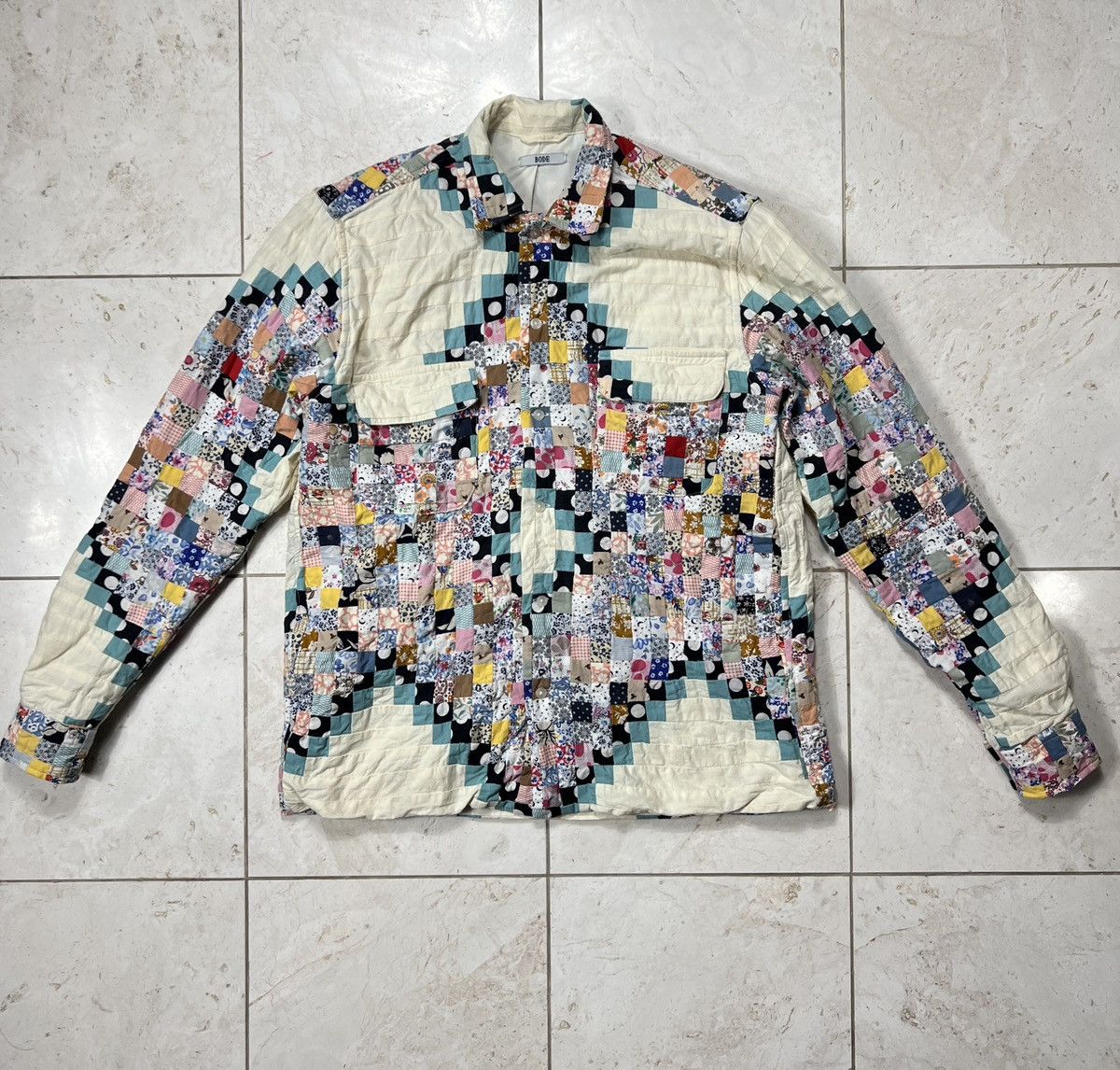Bode BODE NYC SS22 Postage Stamp Quilt Shirt w/ Lining | Grailed