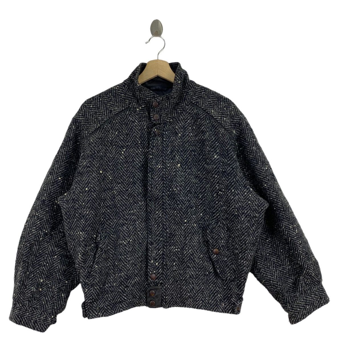 Bomber Jacket × Vintage Vintage THE SCOTCH HOUSE Quilted Wool Black Bomber Jacket | Grailed