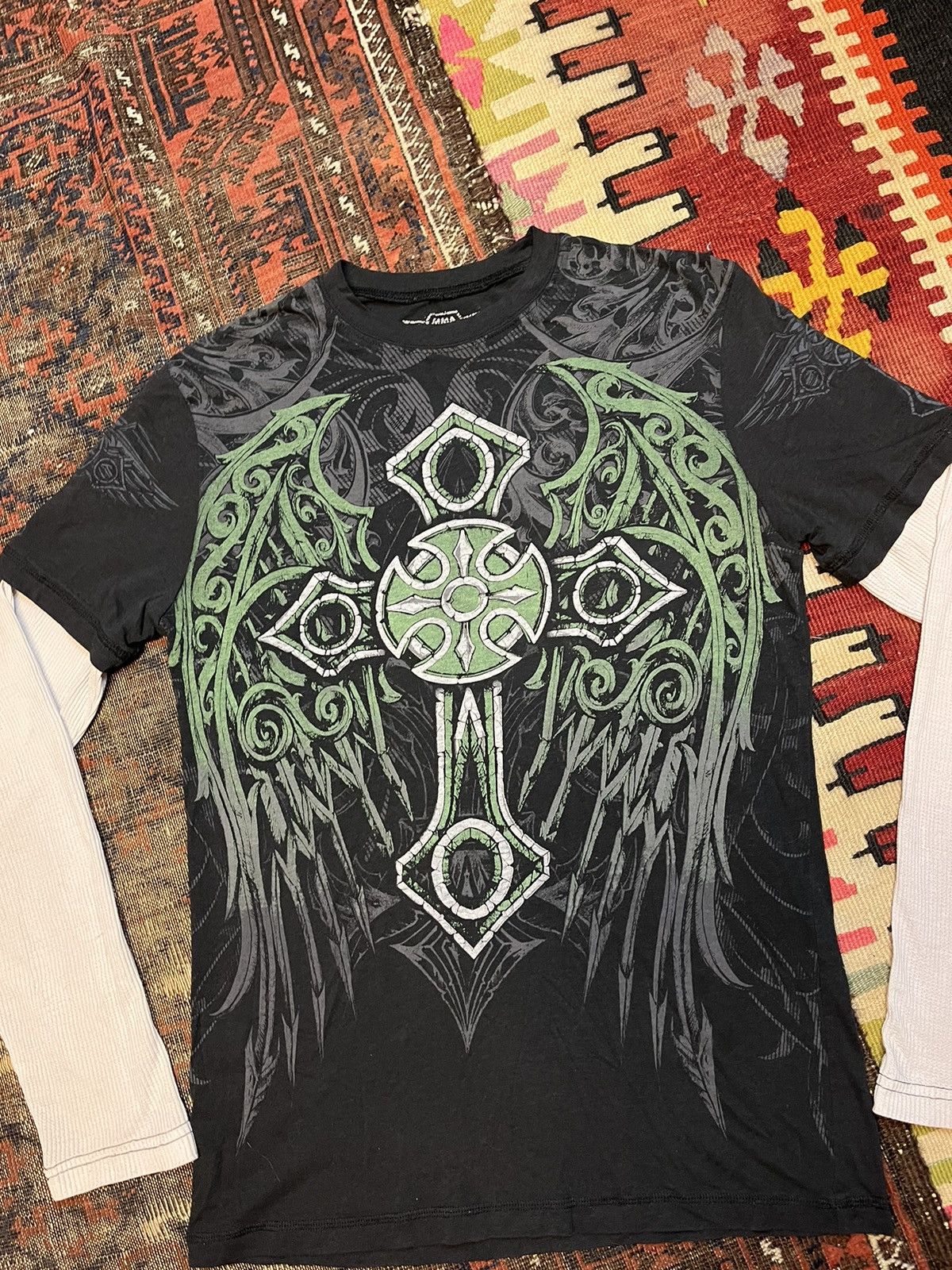 Affliction × Streetwear × Vintage Vintage MMA Elite gothic thermal ...