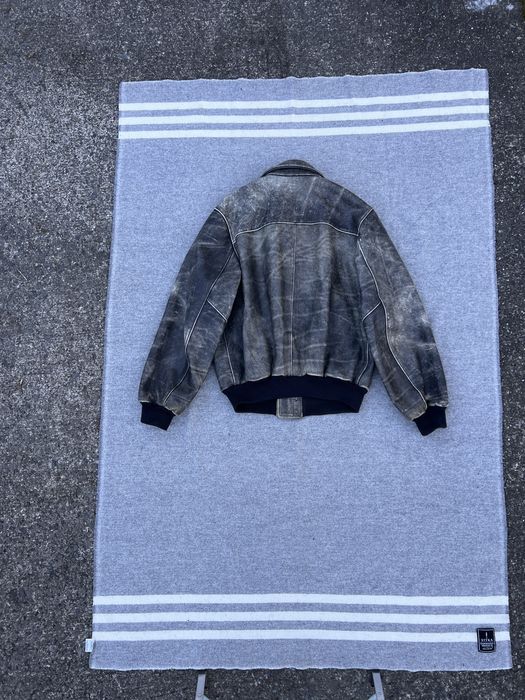 Roots Vtg 90s Distressed Roots Leather Jacket | Grailed