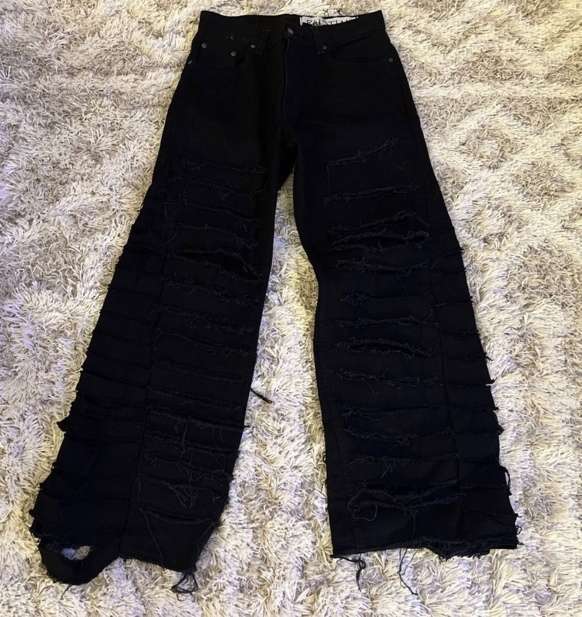 Japanese Brand Rustial distressed flared pants | Grailed