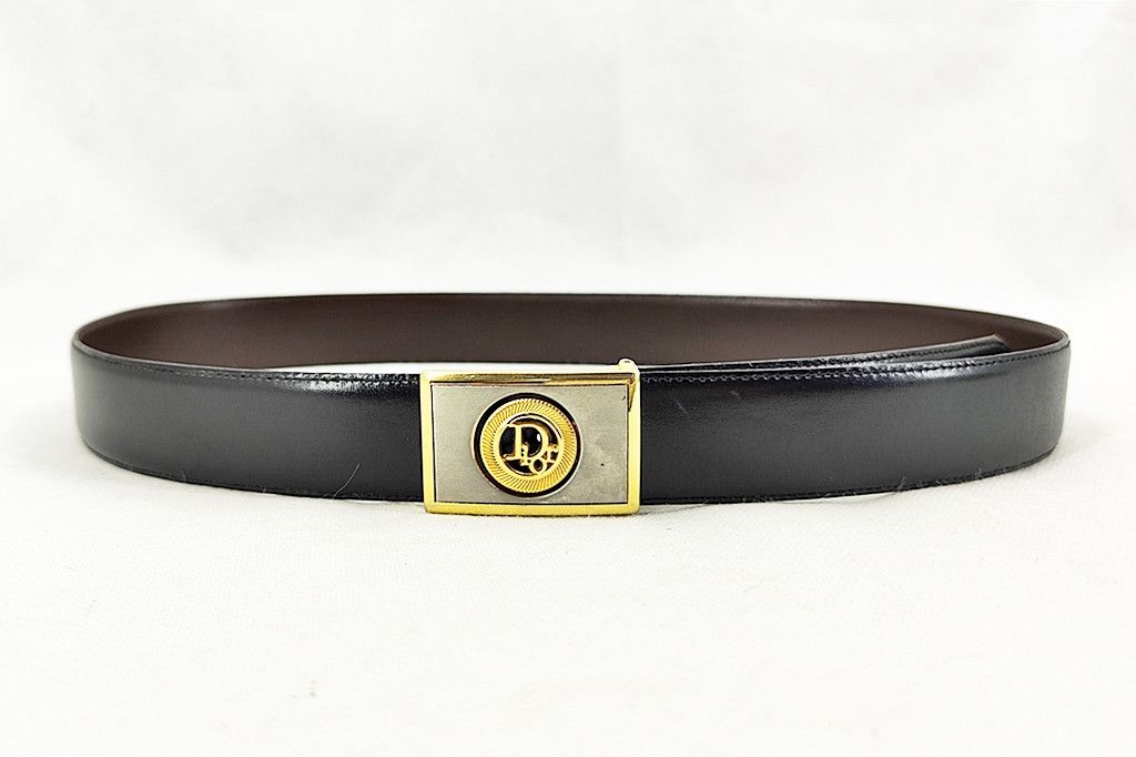 Christian Dior Monsieur DIOR gold silver buckle reversible belt | Grailed