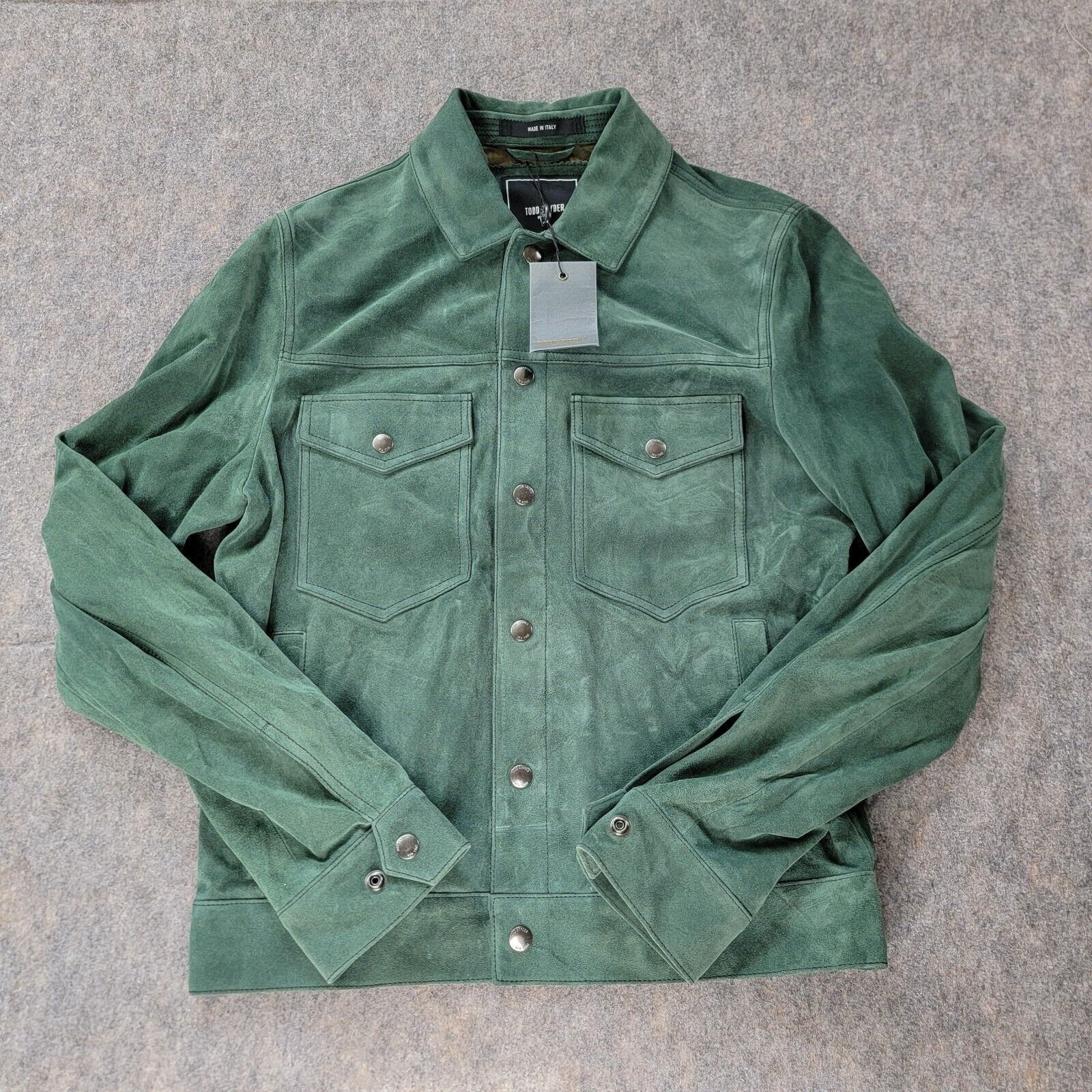 Todd Snyder Todd Snyder Italian Suede Leather Snap Dylan Trucker Jacket ...