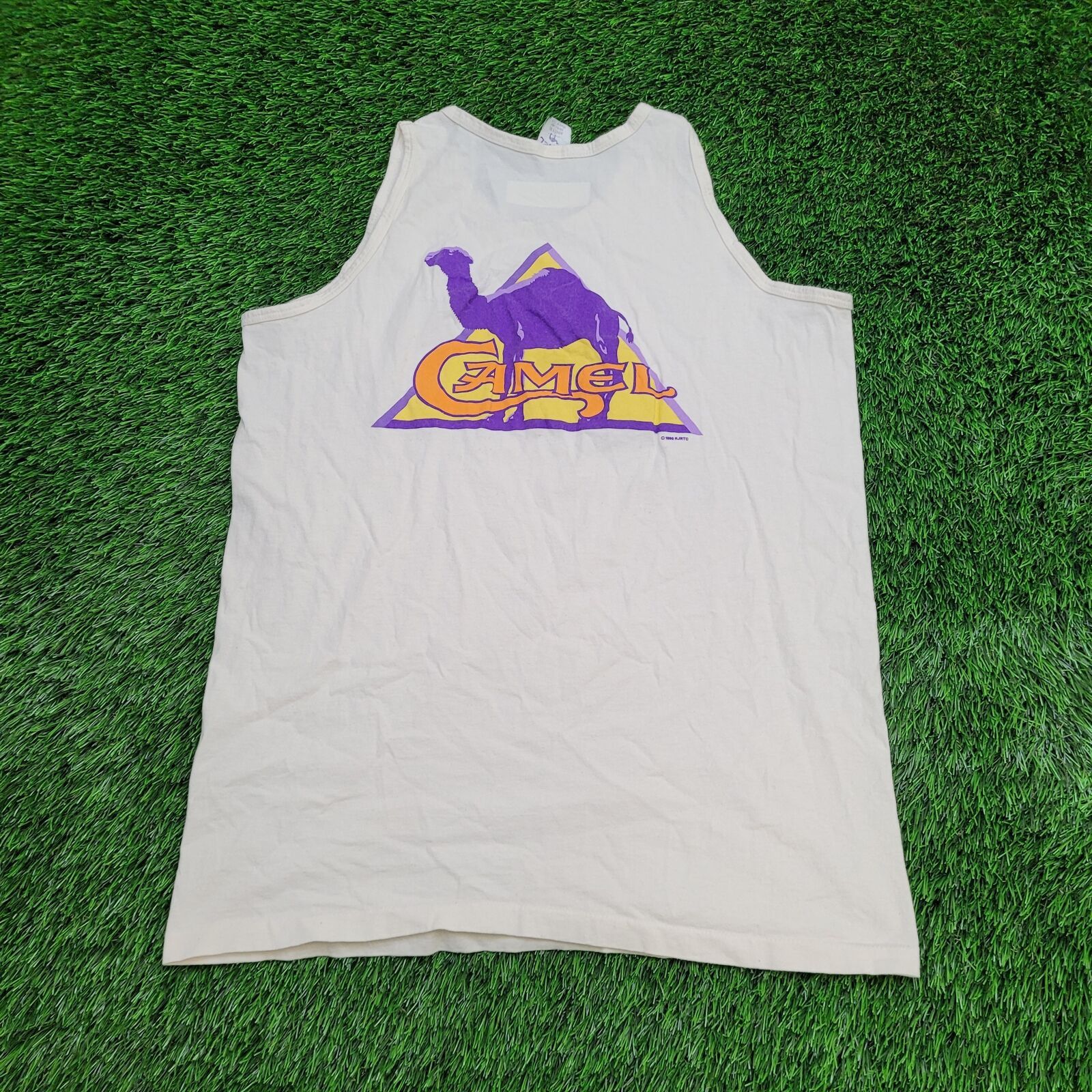 Camel Vintage 1995 Camel Cigarette Tank-Top Large 21x29 White USA | Grailed