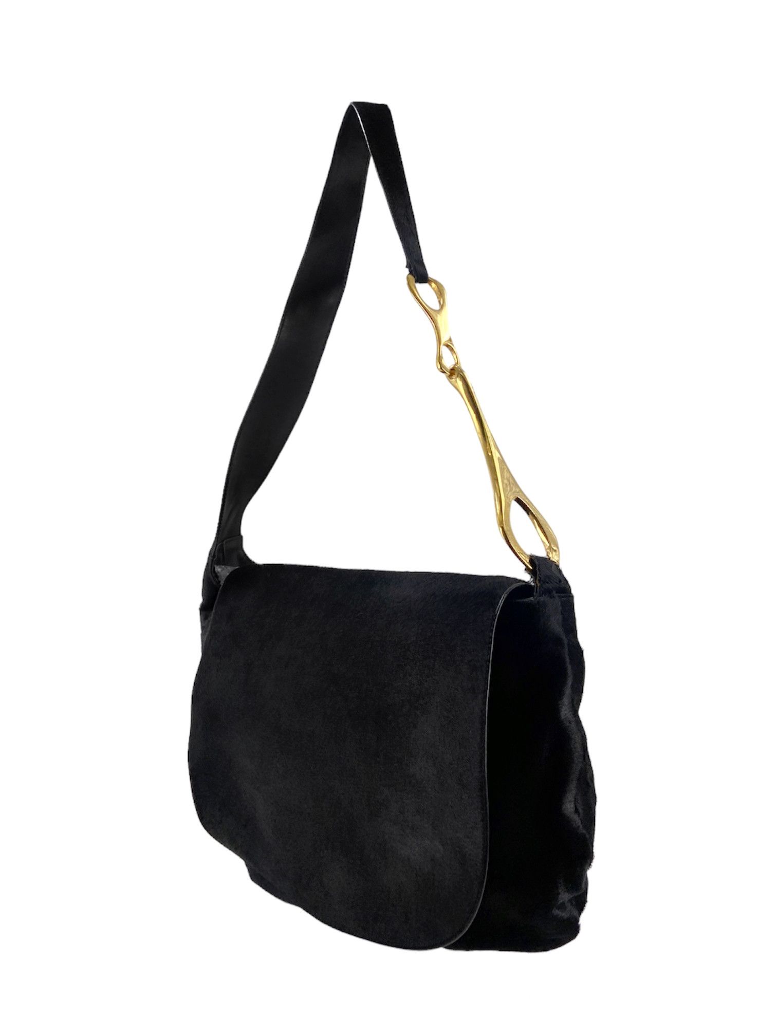 Gucci × Tom Ford Gucci Fall 1996 Tom Ford Horsebit Black Pony Hair Bag ...