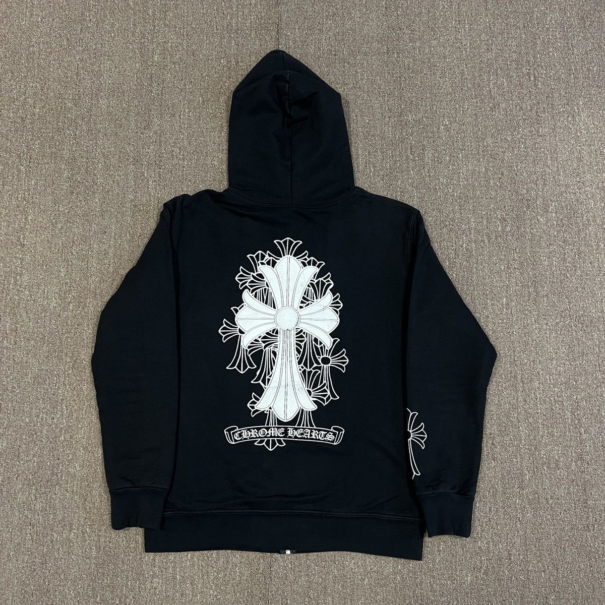 Chrome Hearts Chrome Heart Multiple Cross Logo Zip Up Hoodie | Grailed