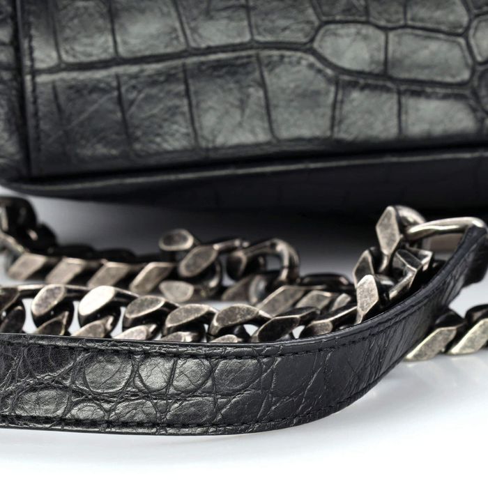 Yves Saint Laurent Classic Monogram College Bag Crocodile Embossed ...