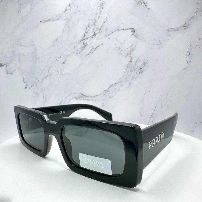 Prada Prada Sunglasses Black Silver New Logo Square Authentic Ital ...