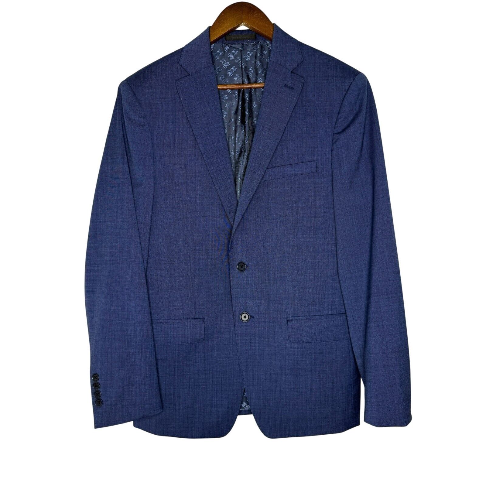 Psycho Bunny Psycho Bunny by Robert Godley Wool 40R Blazer Blue Skull ...