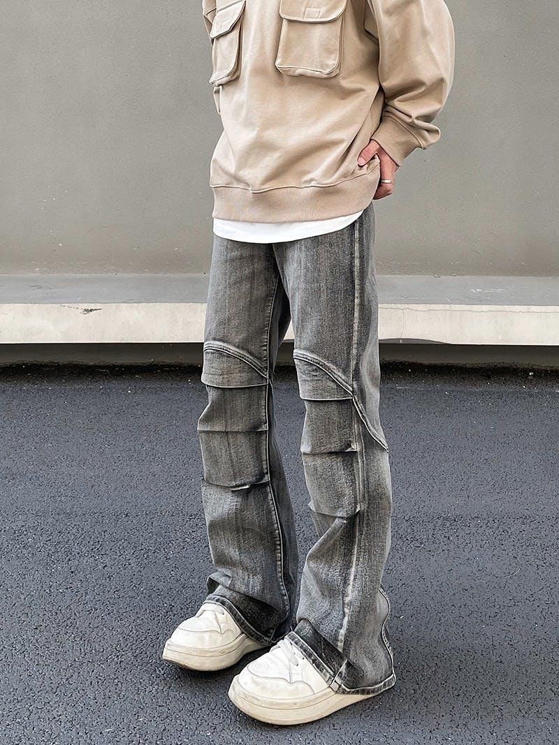 Jean × Streetwear Gray Stack Denim Jeans, Grunge Jeans, Opium Jeans ...