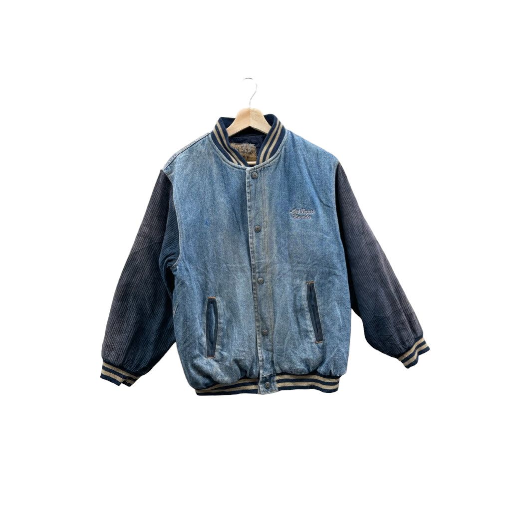 Denim Jacket × Vintage 1990's Basic Denim Quilted Two-Tone Denim ...