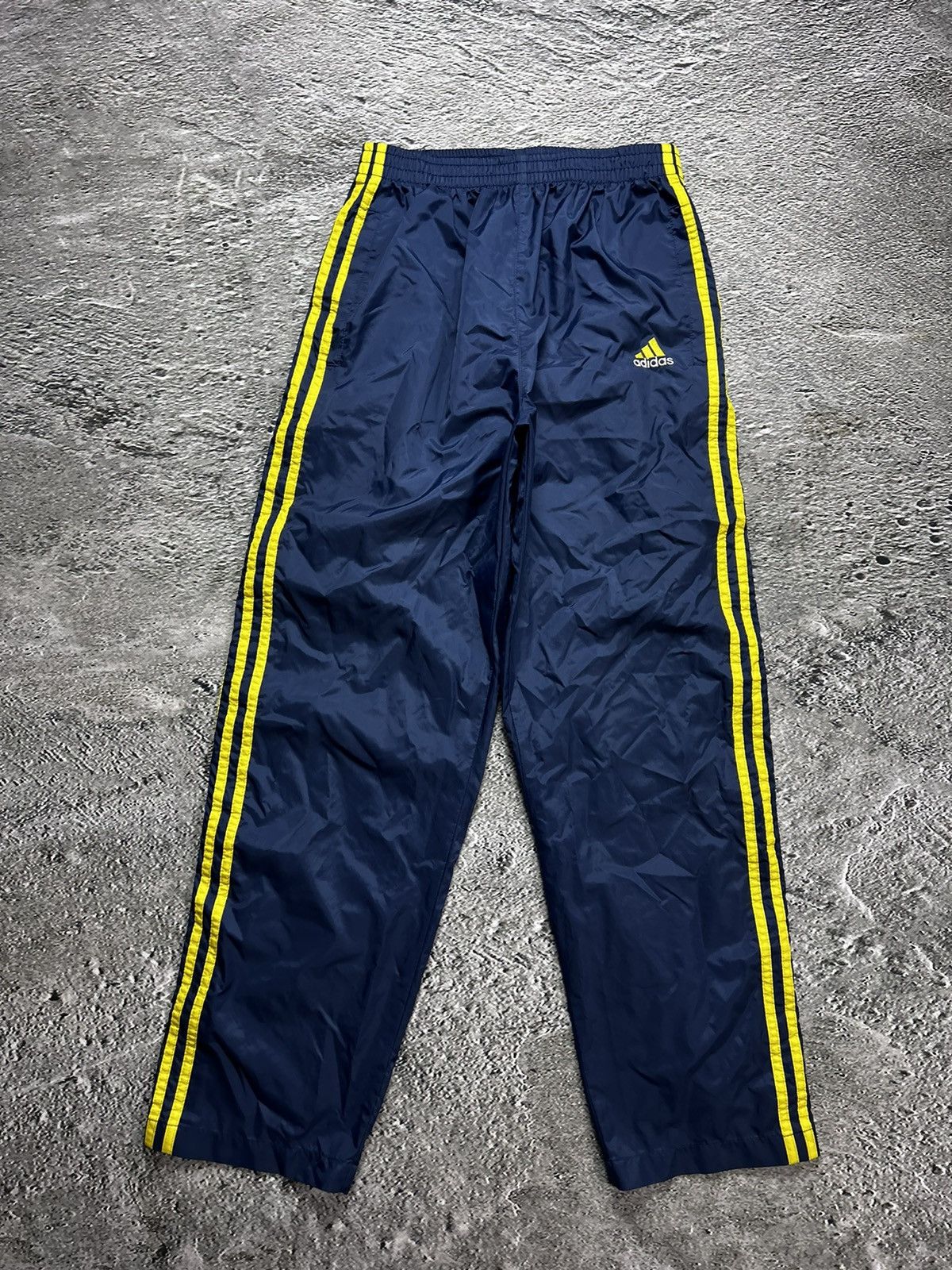 Adidas Adidas vintage Navy nylon track pants 2000s | Grailed