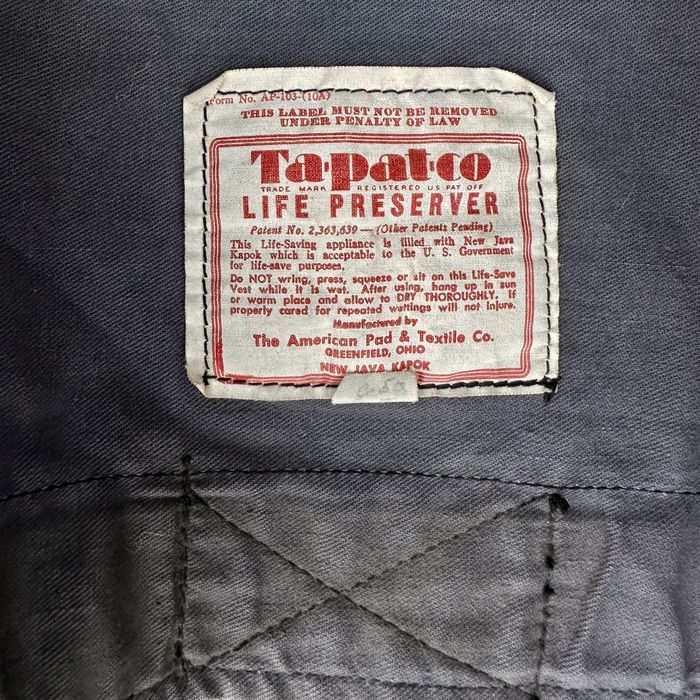 Vintage 1940s WWII Kapok Life Preserver Puffer Vest Americana Japan ...