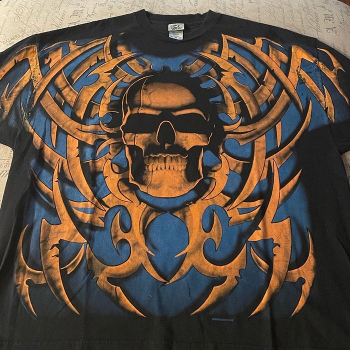 Liquid Blue Vintage 1998 Liquid Blue Fantasy Skeleton Mega Print T ...