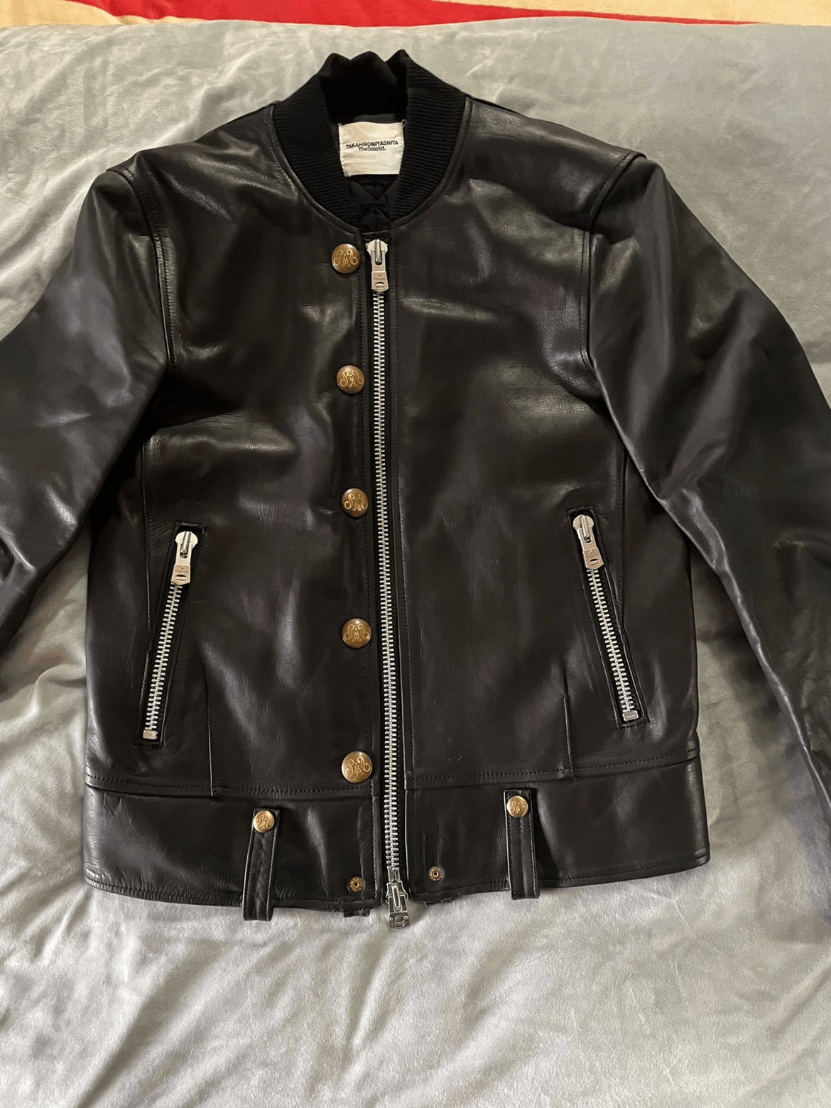 Takahiromiyashita The Soloist. Sz 46 The Soloist 16AW Gold Button Leather Jacket | Grailed