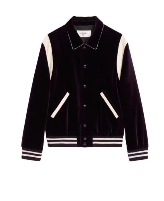 Celine Celine Purple Velvet Teddy Jacket | Grailed