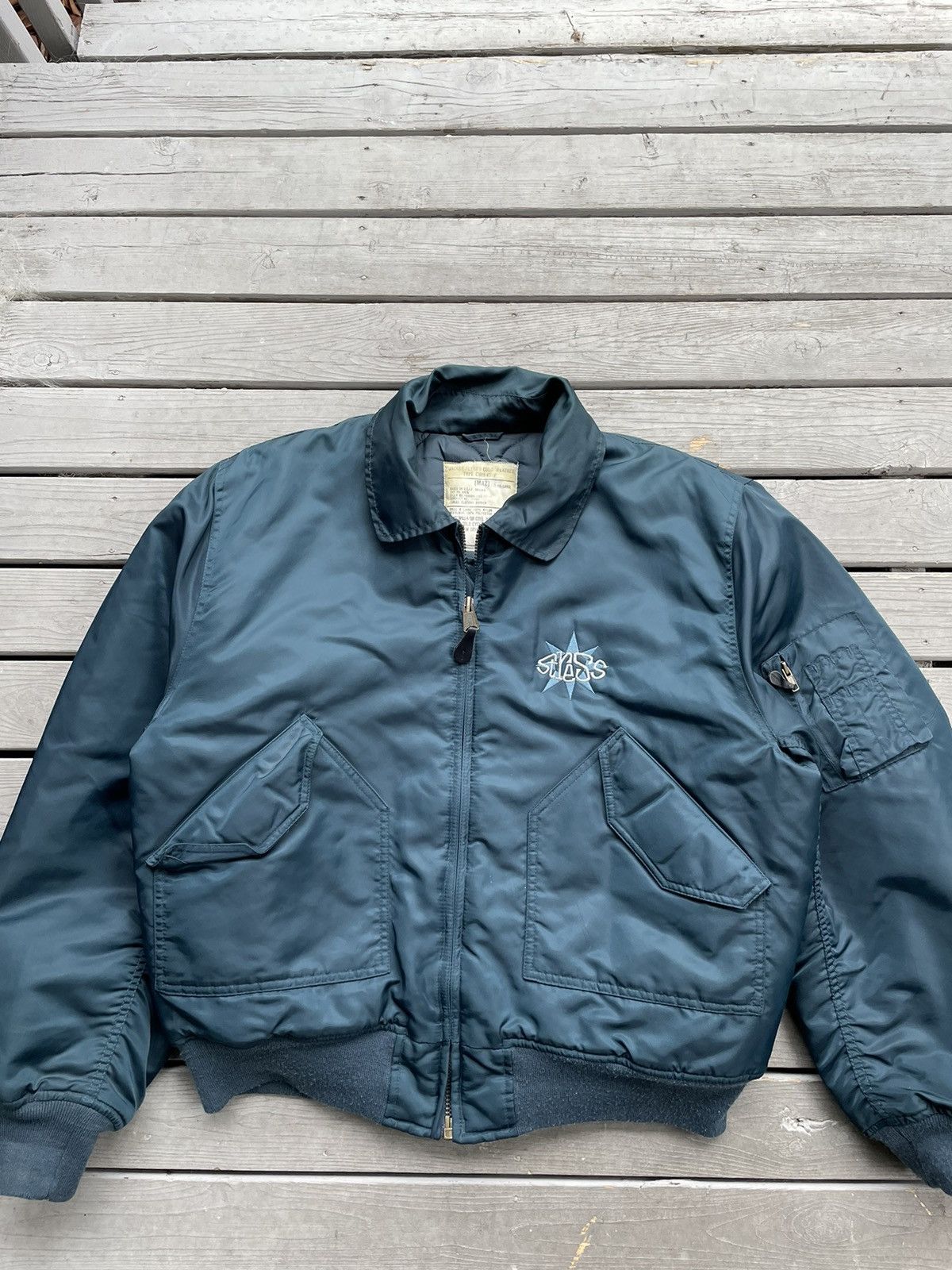 Alpha Industries vintage air force military teal blue green bomber ...