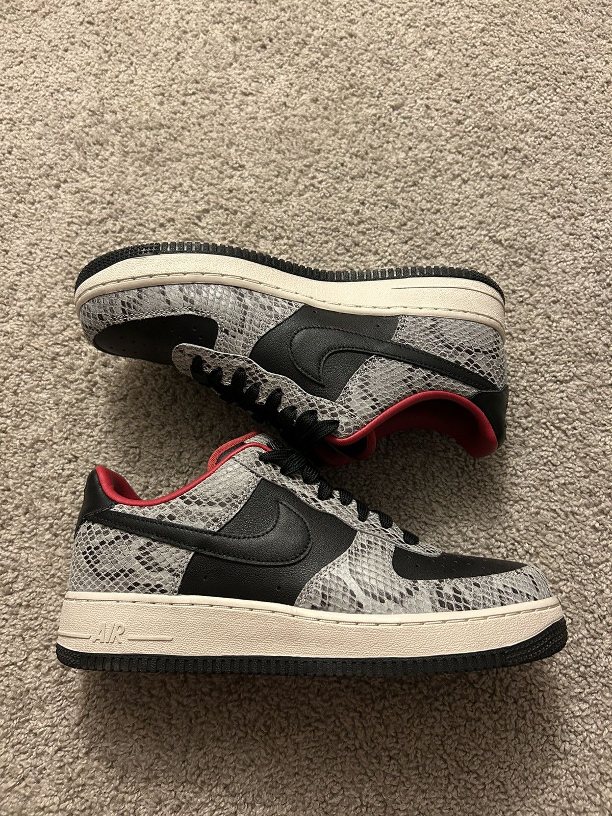 Nike Nike Air Force 1 Low ID Snakeskin ‘Black Cement’ Size 8.5 | Grailed