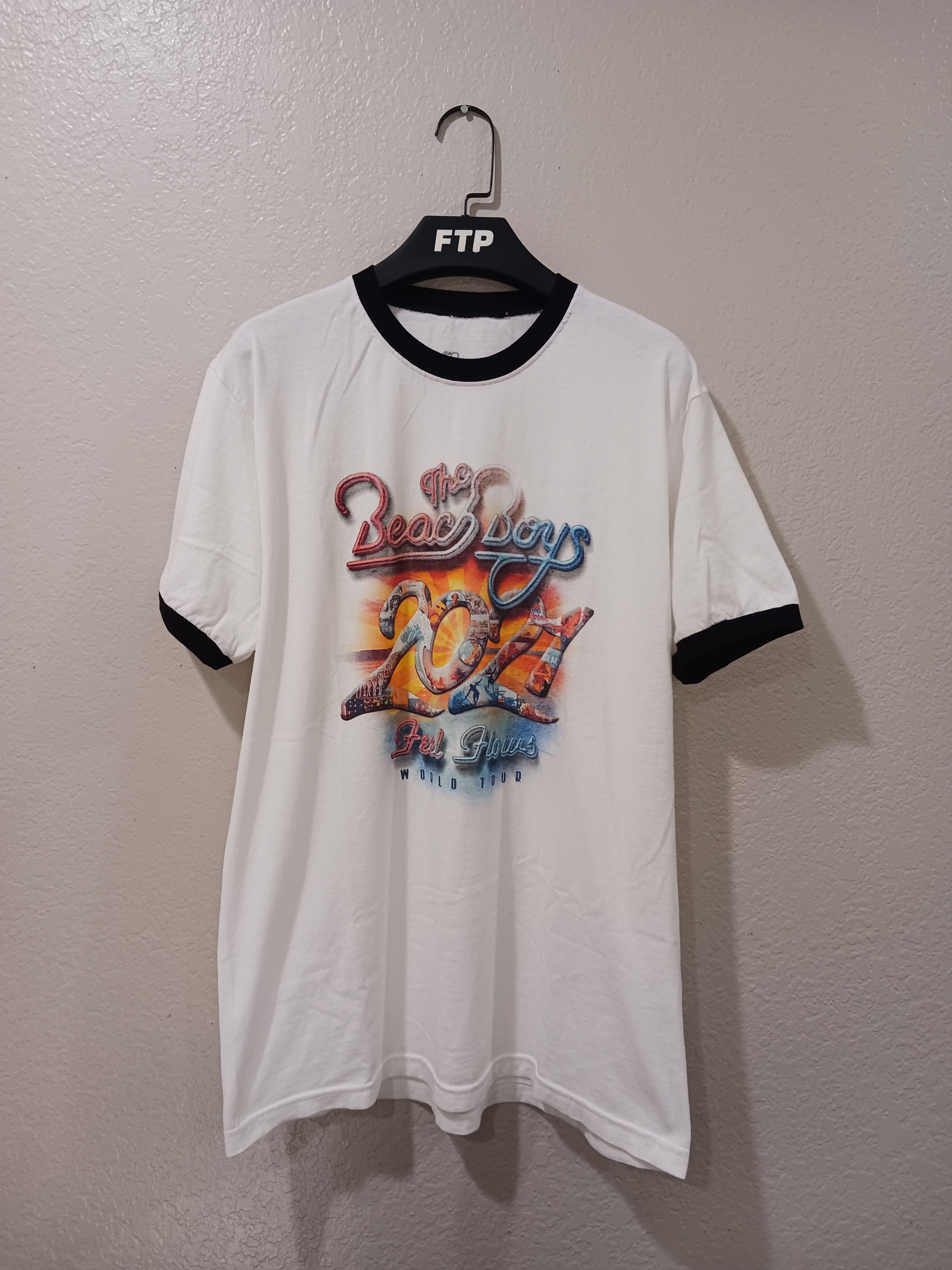 Tour Tee The Beach Boys 2021 "Feel Flows" World Tour Ringer Tee Shirt | Grailed