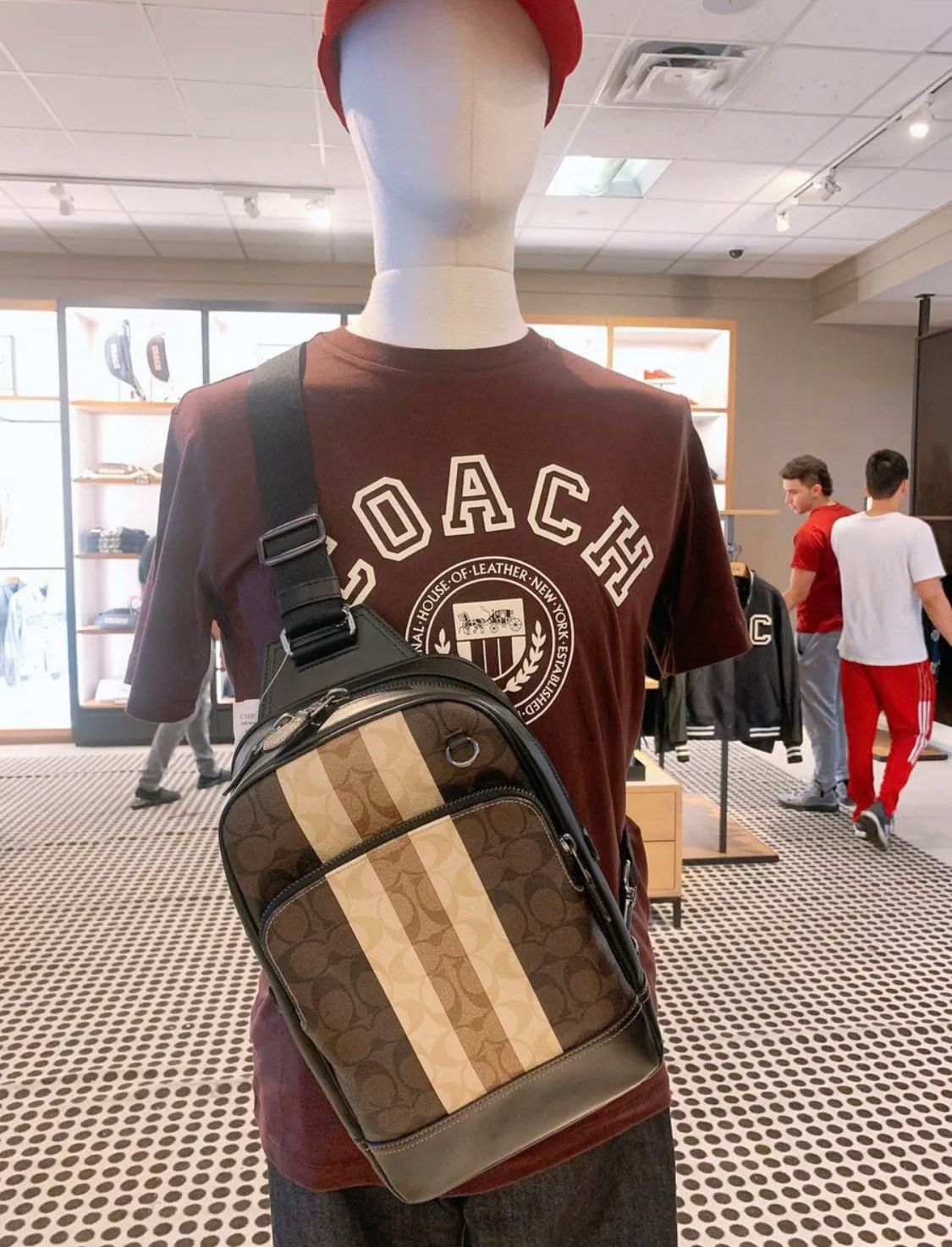Coach Graham Pack In Blocked Signature Canvas With Varsity Stripe | Grailed