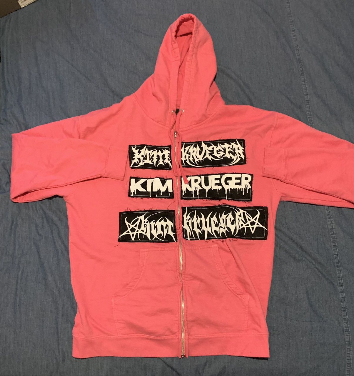 Playboi Carti Kim Krueger Pink zip hoodie | Grailed