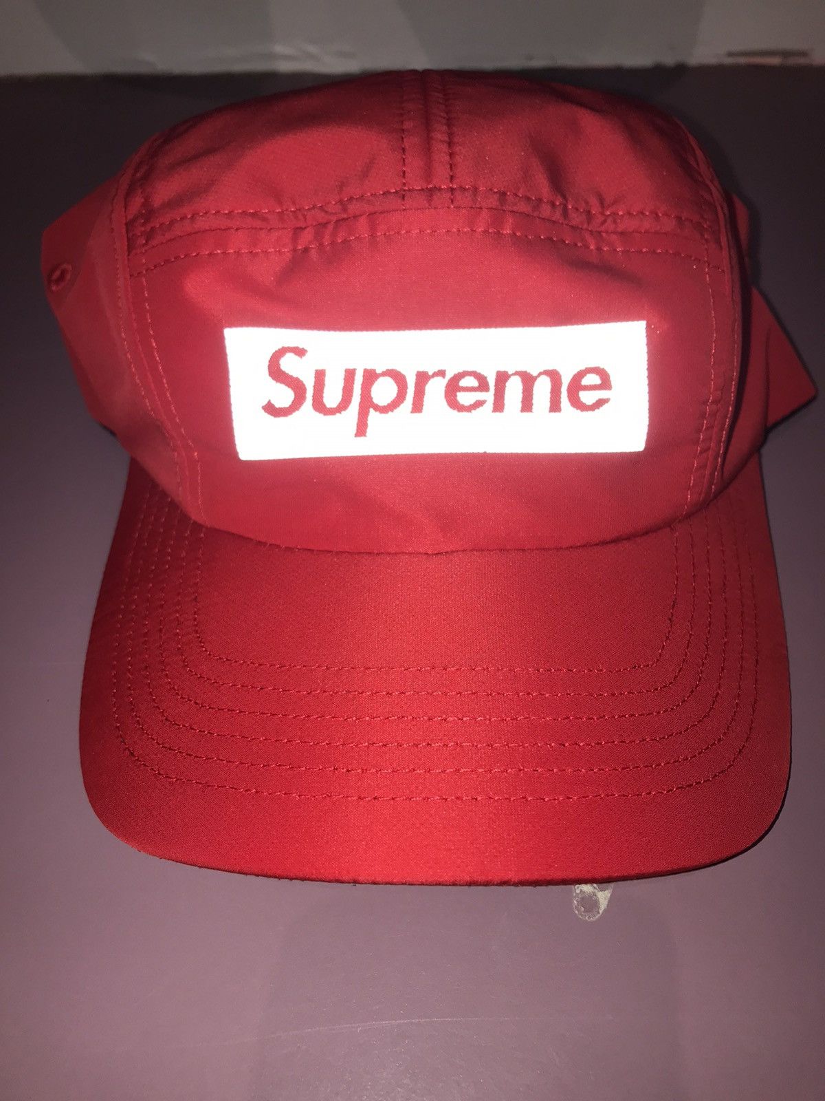 Supreme Deadstock FW22 supreme reflective jacquard red camp cap hat ...