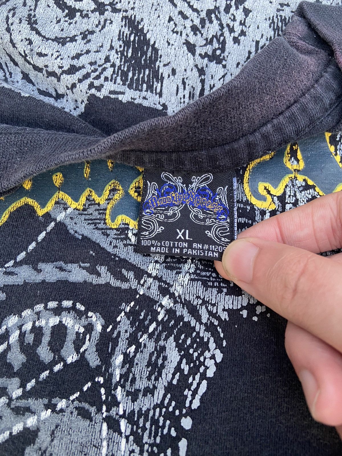 Affliction Crazy Faded Y2K Opium Style All Over Print Skater T-Shirt ...