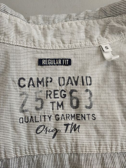 Streetwear Striped Grey Shirt with Camp David Logo | Grailed