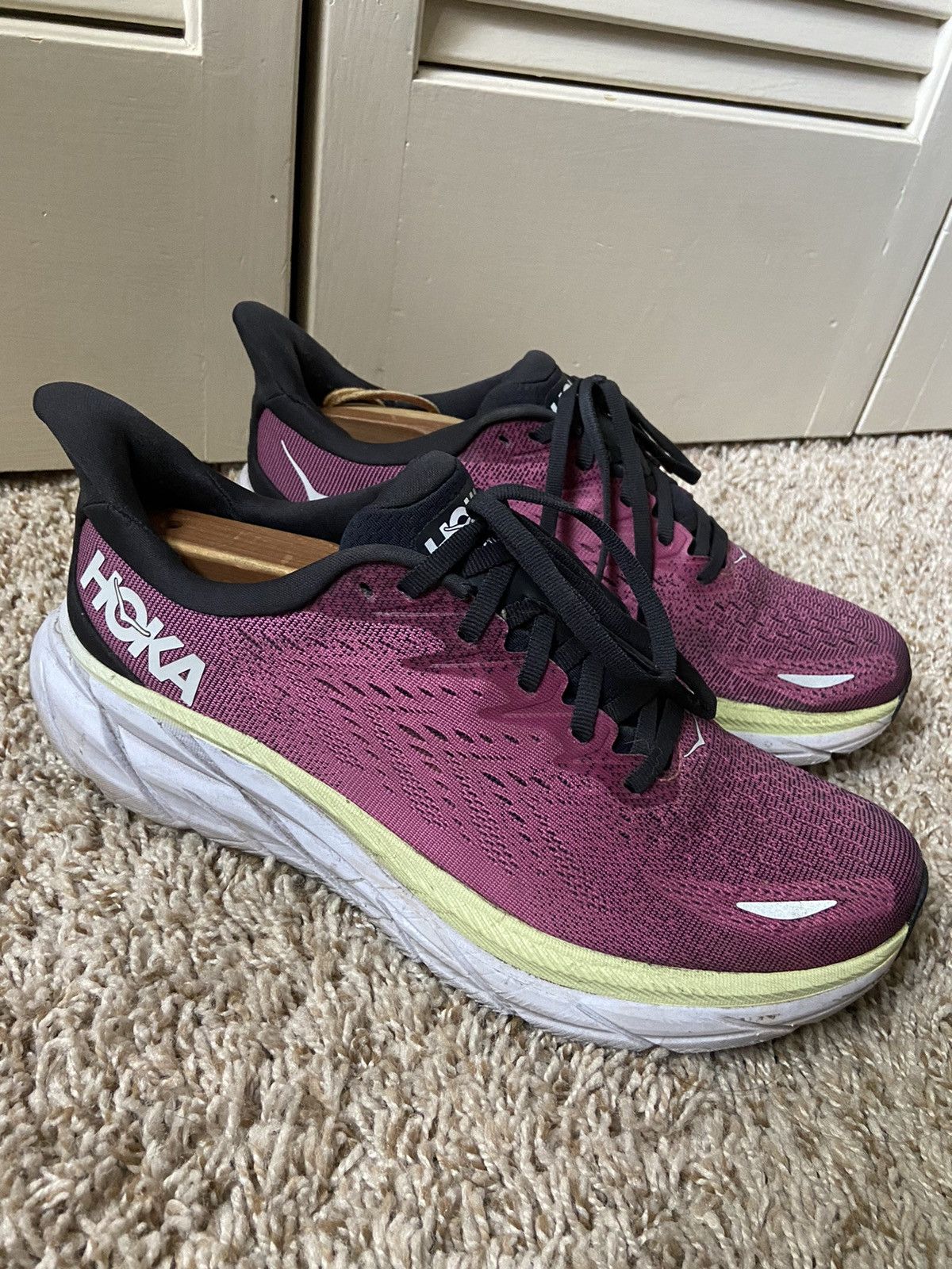Hoka One One Hoka One One Clifton 8 Ibis Rose Pink Purple Running Shoes ...