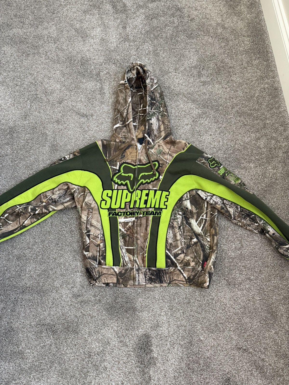 Fox Racing × Supreme Supreme Fox Racing Zip Up Hooded Sweatshirt ...