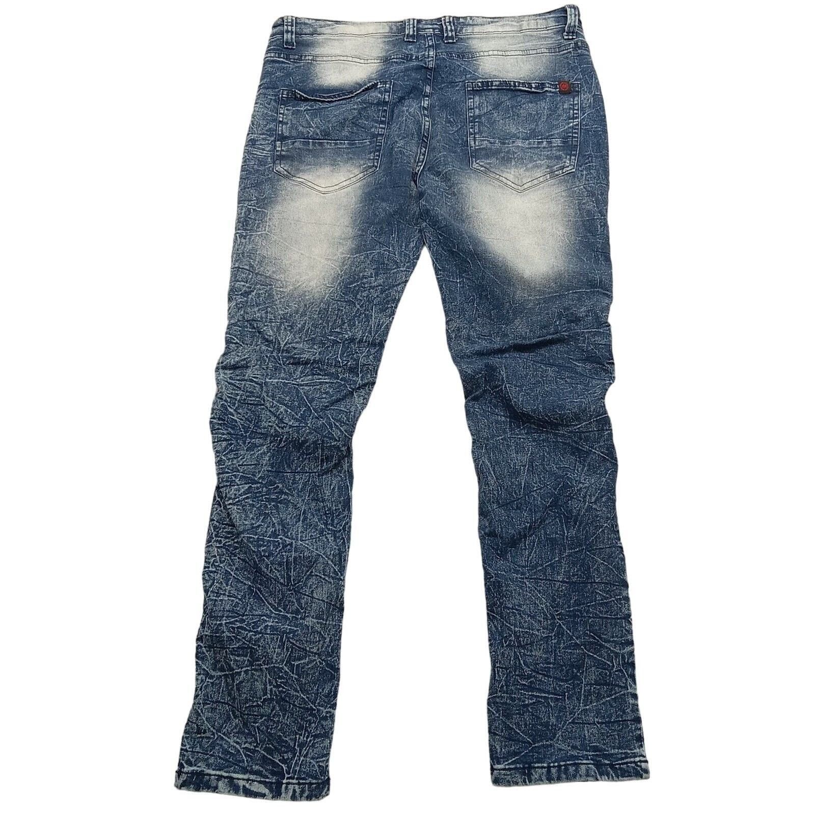 Mecca Mecca Jeans 36 X 30 Stretch Fit Moto Lines Denim Streetwear | Grailed