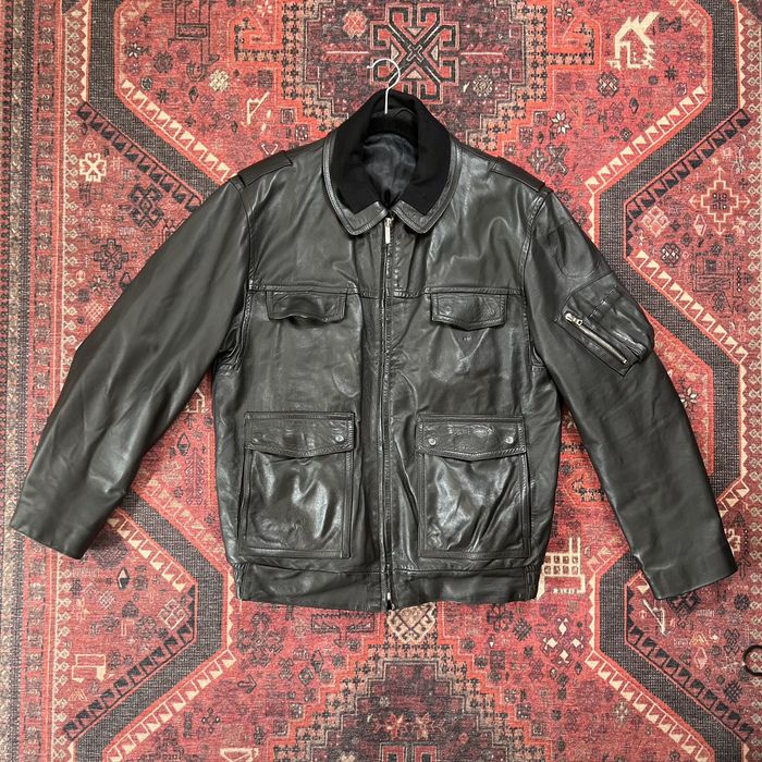 Vintage Vintage 1990s German Police Polizei Leather Jacket | Grailed