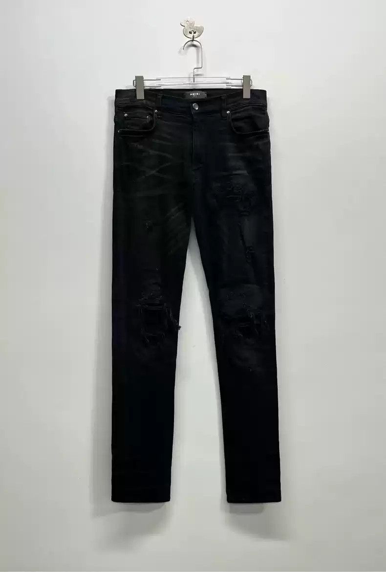 Amiri Amiri Black Water Ripple Destruction Knife Leather Cutting Brand ...