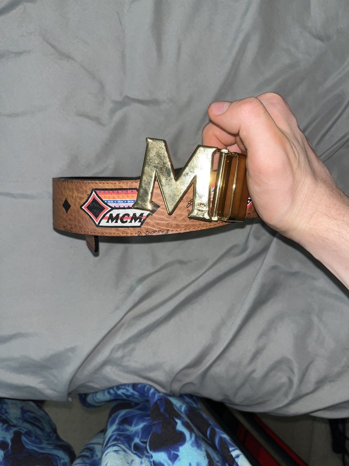 MCM Mcm Reversible Congnac Monogram Logo Belt | Grailed