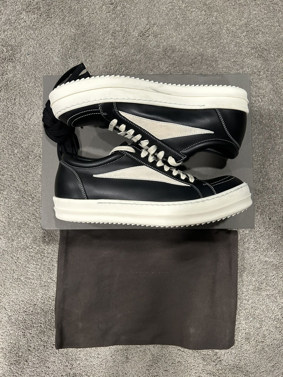Rick Owens OG ALL Rick Owens Vintage Sneakers Leather Black | Grailed